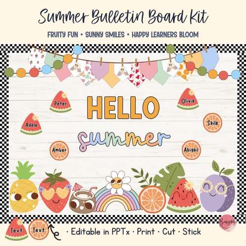 Sweet Summer Fruit Bulletin Board Kit | Groovy Door Decor by BABYDELL ART