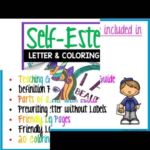 Self-Esteem Activity: Self-Esteem Letter & Coloring Pages - Confidence