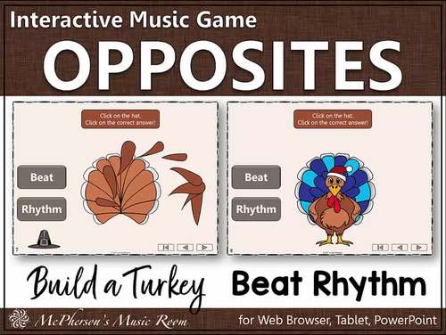 Thanksgiving Music Beat and Rhythm Interactive Music Game {Build a Turkey}