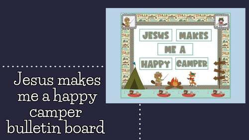 Happy Camper Bulletin Board- Religious by Joy and Sunshine Collective