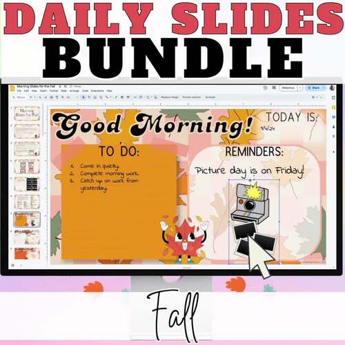 Monthly Daily Slides, Yearlong Daily Agenda Template, Seasonal Daily Slides