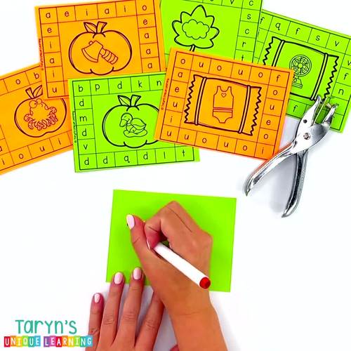 Fall Hole Punch Activities | Fine Motor Task Boxes | Letter Sounds ...