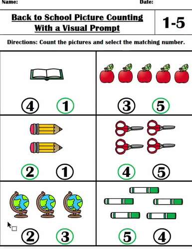 Adapted & Scaffolded Back to School Picture Counting |1-10| Special ...