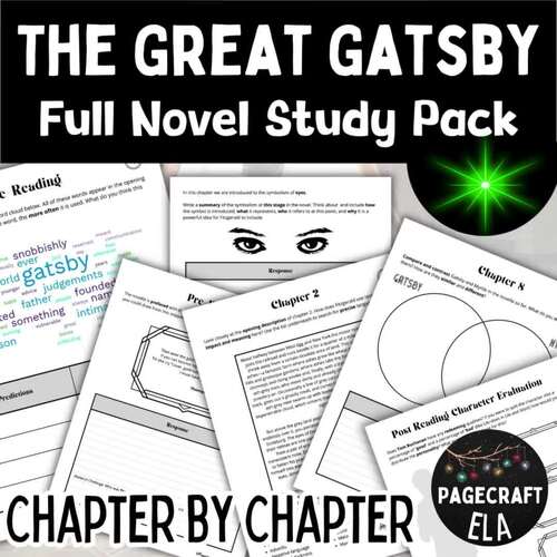 The Great Gatsby Full Novel Study with Chapter by Chapter Questions ...