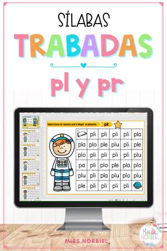 Sílabas trabadas pl y pr | Digital Blends in Spanish for Google Slides™