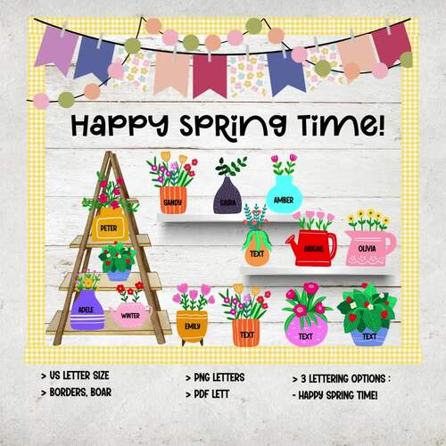 Hello Spring Bulletin Board Kit April Door Decor March Classroom Decoration
