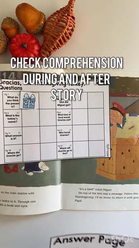 Gracias the Thanksgiving Turkey Book Companion for Speech Therapy