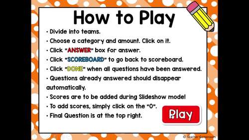 ELA Review Game Template by Teacher Gameroom | Teachers Pay Teachers