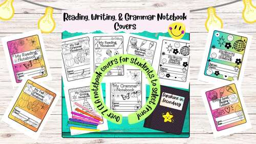 Reading, Writing, & Grammar Interactive Notebook Covers! | TPT
