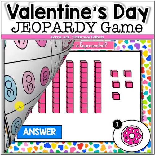 Valentine's Day Jeopardy Digital Game Show – 1st Grade Place Value to 120