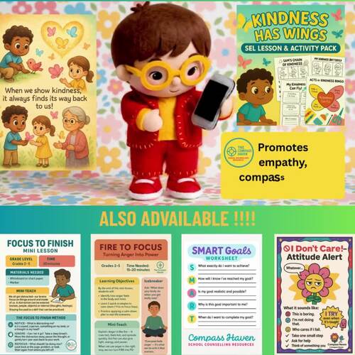 KINDNESS HAS WINGS PACK: Includes lesson Plan,6 Worksheets, PPT & PDF