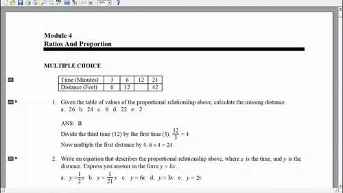 Ratios and Proportions Question Bank for Examview by Tony Zerrer