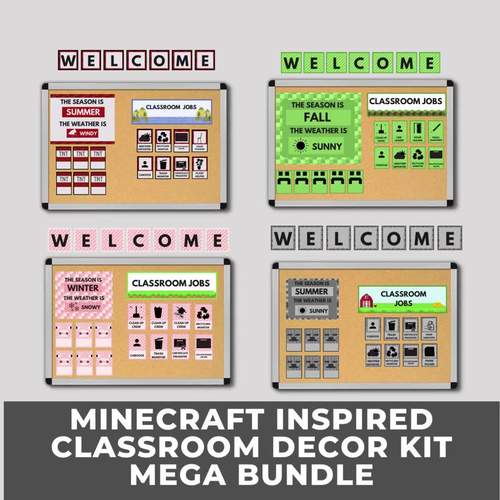 Minecraft Inspired Classroom Decor Kit MEGA Bundle by Jenny Marie