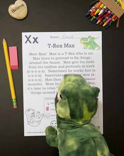 Reading Practice With X: T-Rex Max by Luminous Minds | TPT