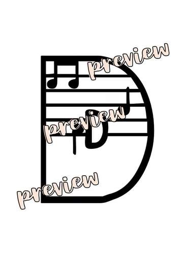 Music Notes Alphabet Bulletin Board Letters by Anh Huynh | TPT