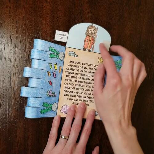 Moses Parting The Red Sea Bible Story Craft Kids Sunday School Lesson ...