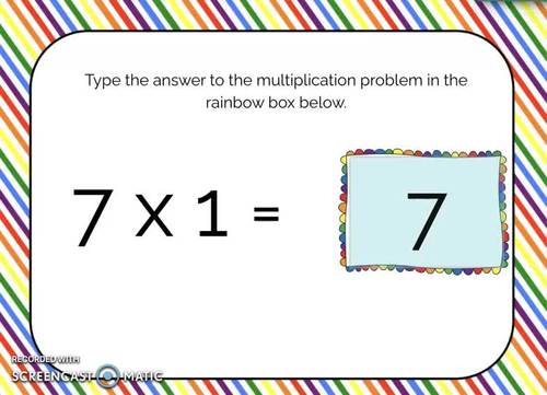Multiplication Facts (x7) Sevens Practice BOOM CARDS (Fill-In-The-Blank)