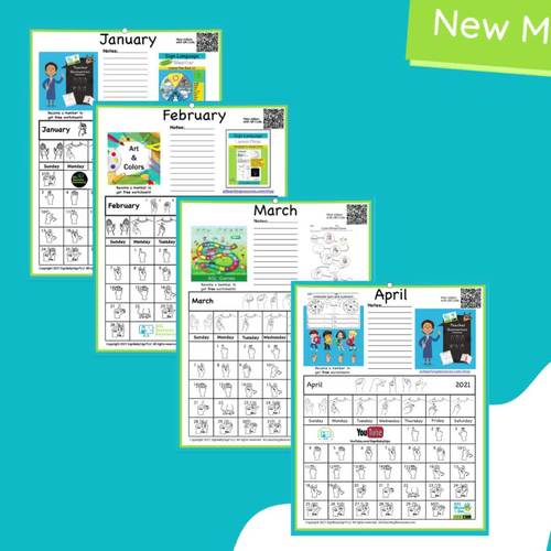 May ASL Calendar Worksheet - Calendar Skills Builder by ASL Teaching ...