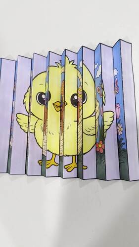 Easter Agamograph & Coloring Pages Activity- Spring Optical Illusion Art