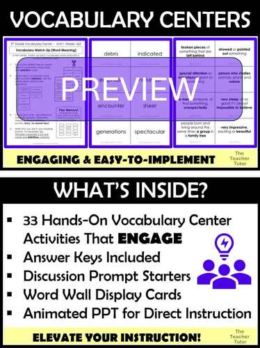 WONDERS Grade 5, Unit 3 Bundle, 33 Print-Cut-Implement Vocabulary ...