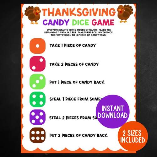 Classroom Thanksgiving Game, Printable Thanksgiving Activity, Fall ...