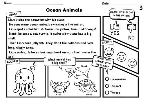 July Reading Comprehension Passages for Kindergarten & 1st Grade, Comic ...