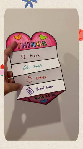 Flip Easy Heart Fold Craft Writing Activity | Valentine Day Writing ...