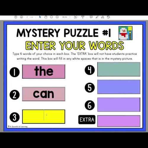 Winter Activities - Editable Sight Word Mystery Pictures | TPT