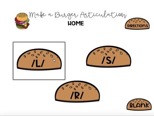 Make a Burger Articulation Boom Cards: /l/, /s/, & /r/ unit with blends