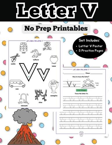 Letter V No Prep Printable / Letters Worksheets / Alphabet Activity by ...