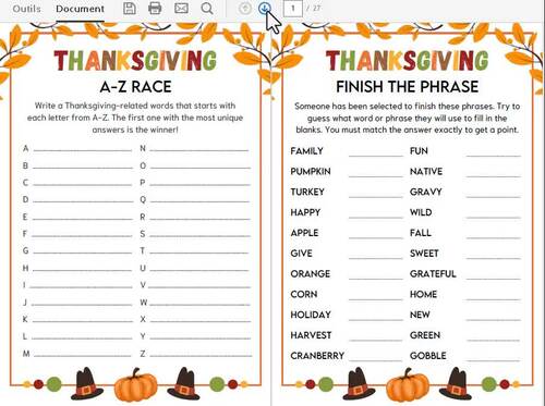 No Prep Thanksgiving : Engaging Activities Bundle | All About Thanksgiving