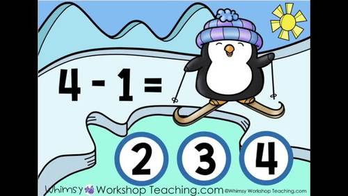 Google Slides Math Subtract Within 10 Penguins Distance Learning