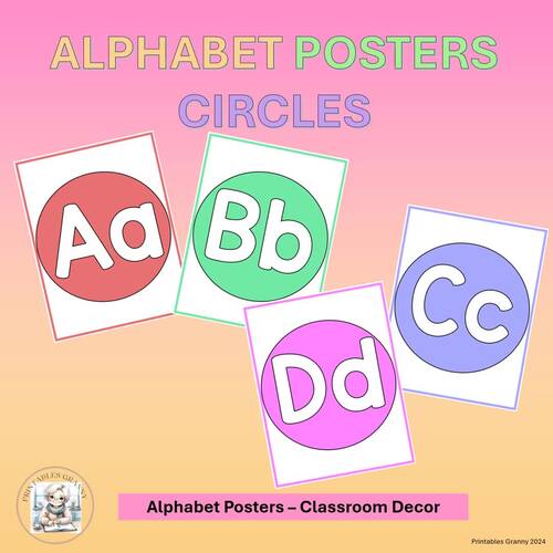 Alphabet Circle Posters - Classroom Decor by Printables Granny | TPT