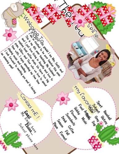 Editable Meet the Teacher LLAMA Template | Classroom Decor by JNC with Art