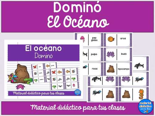 Dominó del Océano - juego- vocabulario-| Spanish Resources | TPT
