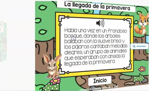 Reading Comprehension in Spanish - La llegada de la primavera en BOOM CARDS