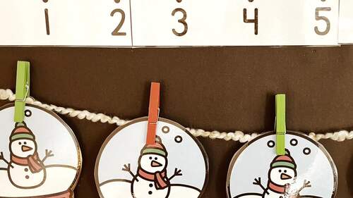 Winter Number Line Bulletin Board for Preschool, Kindergarten & Special Ed