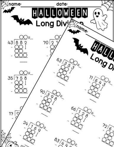 5th Grade Halloween Math Activity | Long Division with 2-Digit Divisors ...