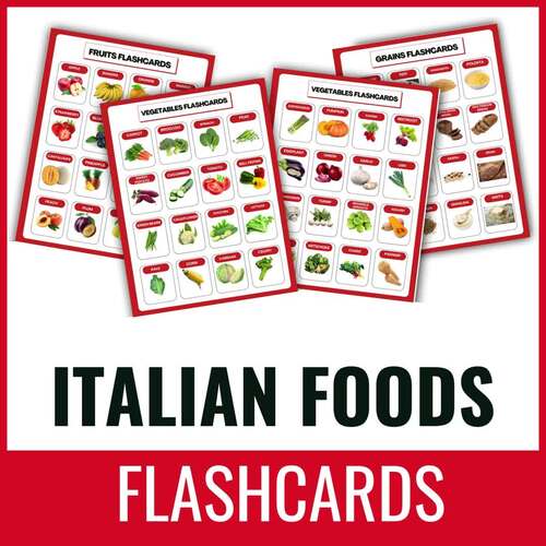 IL CIBO IN ITALIAN - Italian Flashcards | Bilingual Italian Flashcards