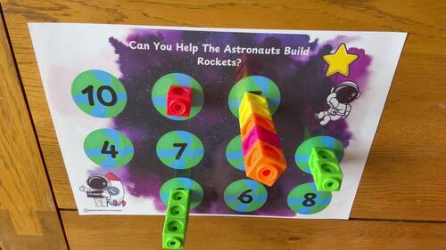 Space Themed Number Towers Counting Game 1-10,Preschool Kindergarten ...