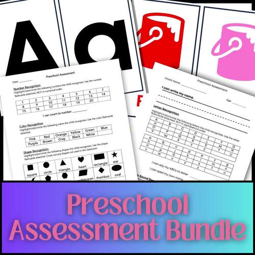 Preschool Assessment Bundle with Flashcards! by All The Things Preschool