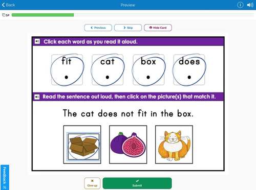 CVC Short Vowel Reading Fluency and Sentence Scramble BOOM CARDS
