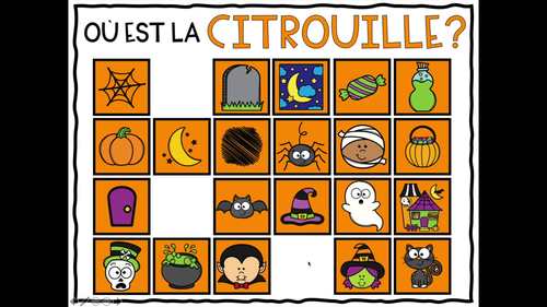 Halloween Themed French Digital Games - Où est la citrouille? | TpT