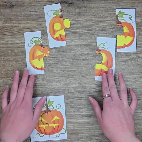 Printable Pumpkin Face Puzzles by HH Fun and Learning | TPT