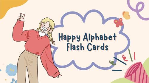 Happy Alphabet | Letters Flash Cards | Literacy | Vocabulary | Kindergarten