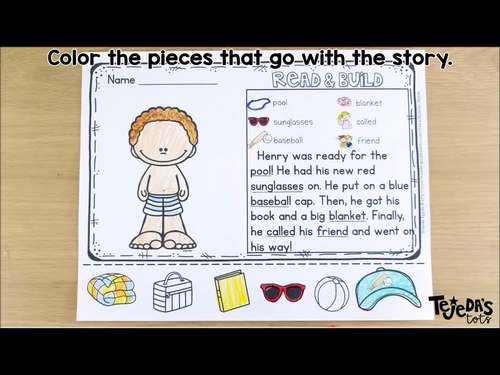 Back to School Reading Comprehension Passages Summer 1st Grade Worksheets