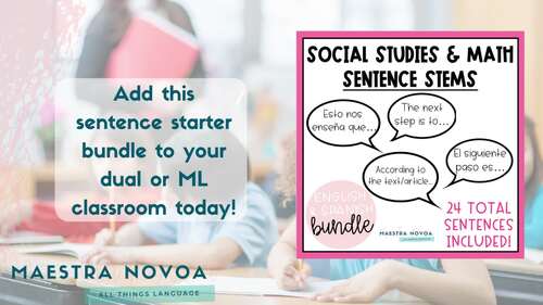 Social Studies and Math Sentence Stems in Spanish and English by ...