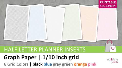 Printable Graph Paper | Half Letter - 1/10 inch grid 49 x 79 squares ...