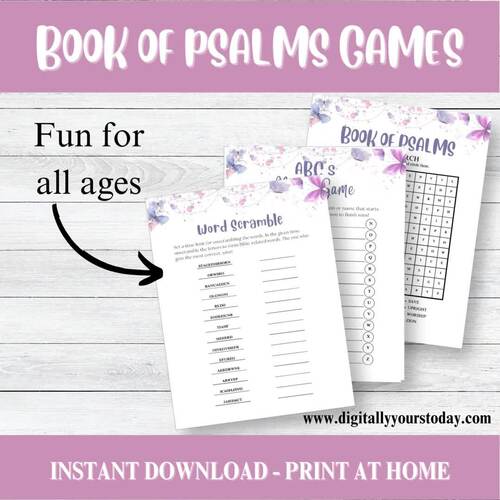 Book of Psalms Bible Games by Digitally Yours Today | TPT
