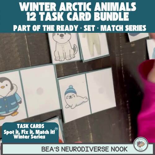 Winter Task Cards Bundle | Arctic Animals | SPED Autism ADHD & Early ...